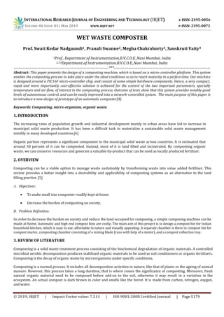 IRJET- Wet Waste Composter | PDF