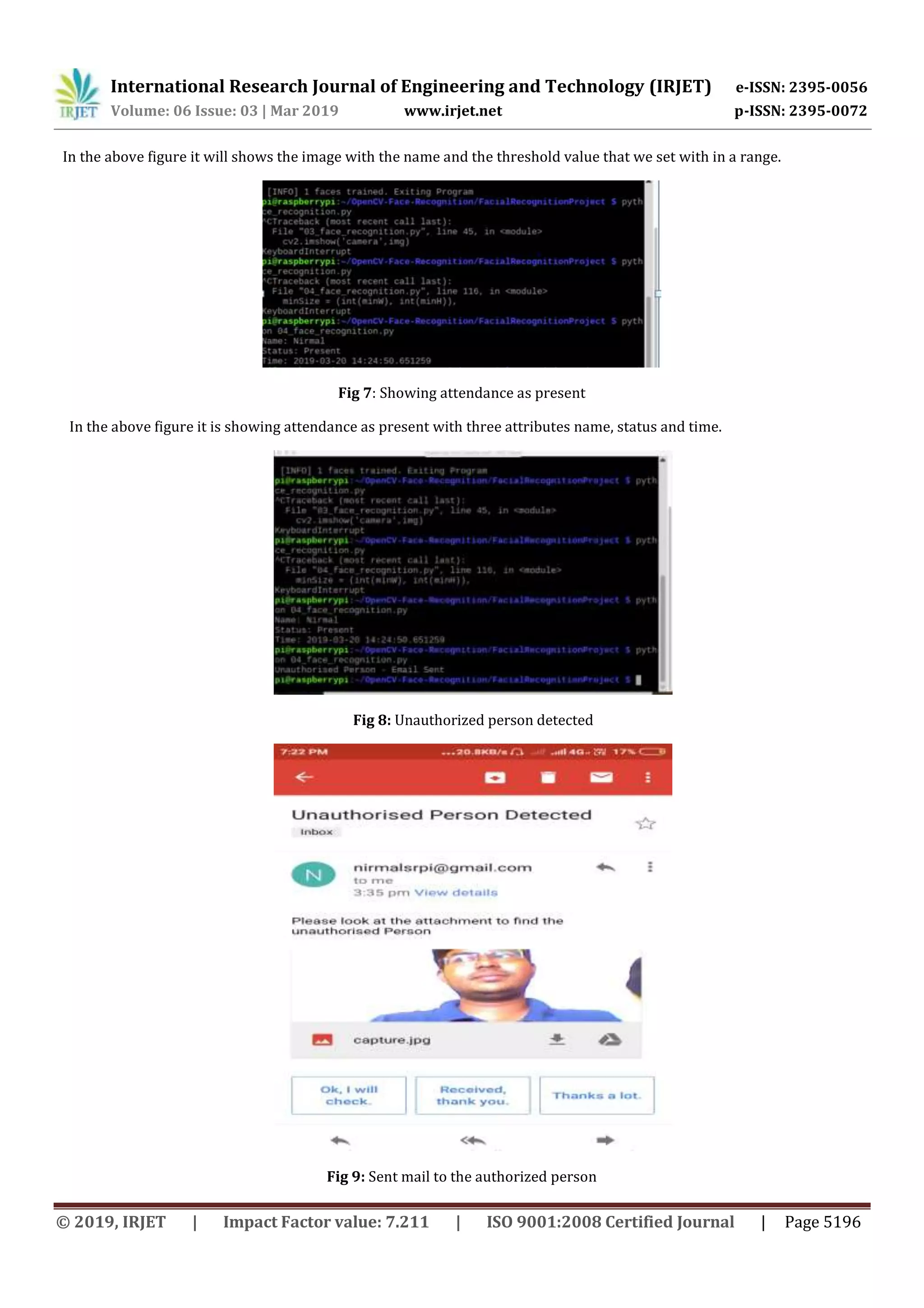 IRJET- IoT based Facial Recognition Biometric Attendance | PDF
