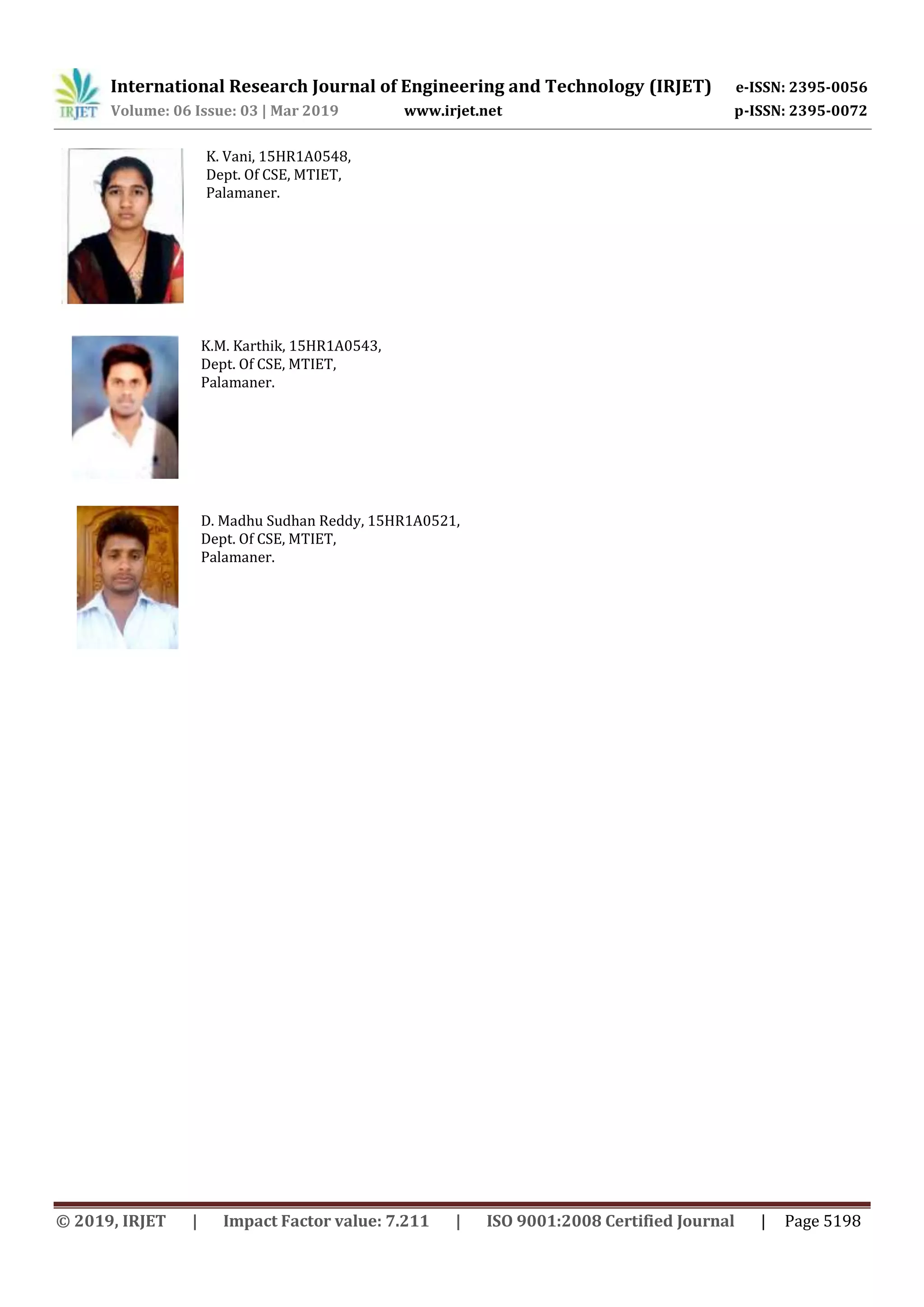 IRJET- IoT based Facial Recognition Biometric Attendance | PDF