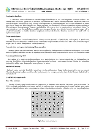 IRJET- IoT based Facial Recognition Biometric Attendance | PDF