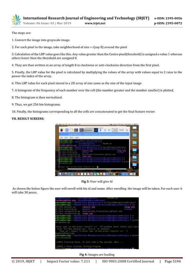 IRJET- IoT based Facial Recognition Biometric Attendance | PDF