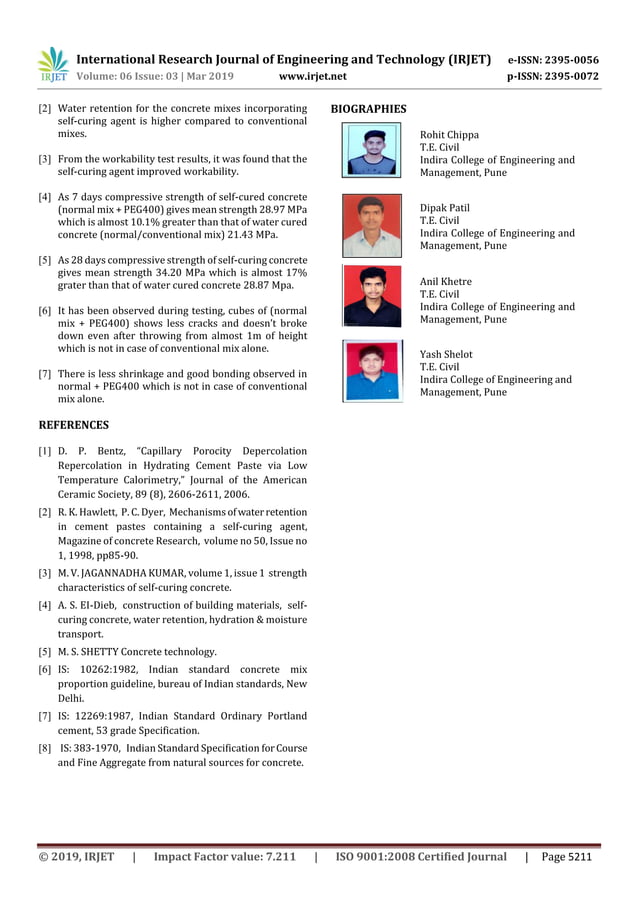 IRJET- Analysis of Compressive Strength of Self Curing Concrete Made ...