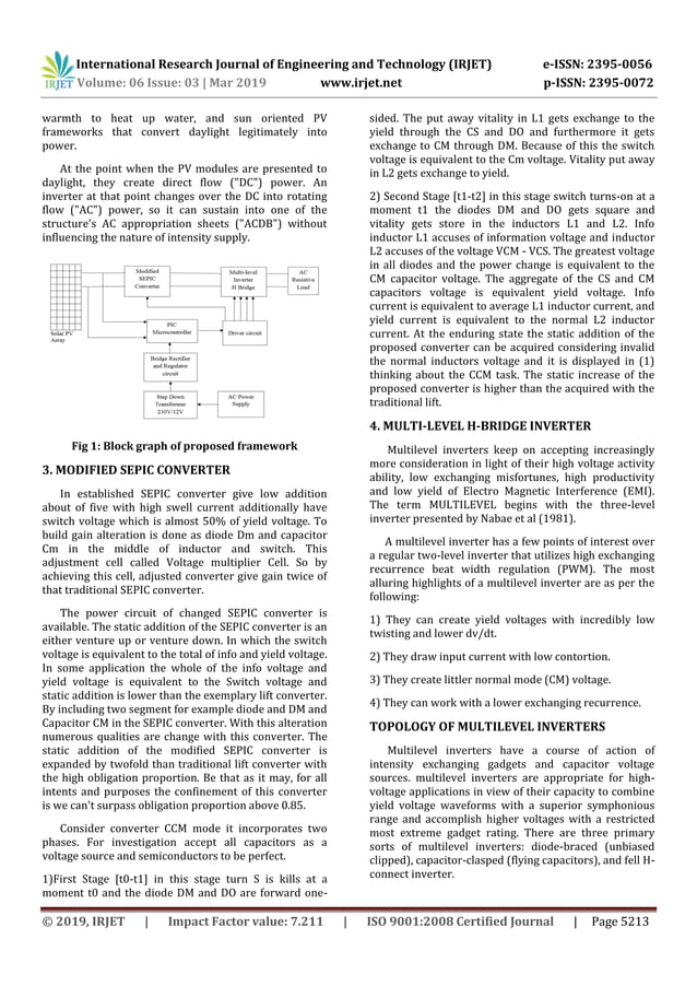 IRJET- Implementation of Multilevel Inverter using Solar PV Array for Renewable Energy ...