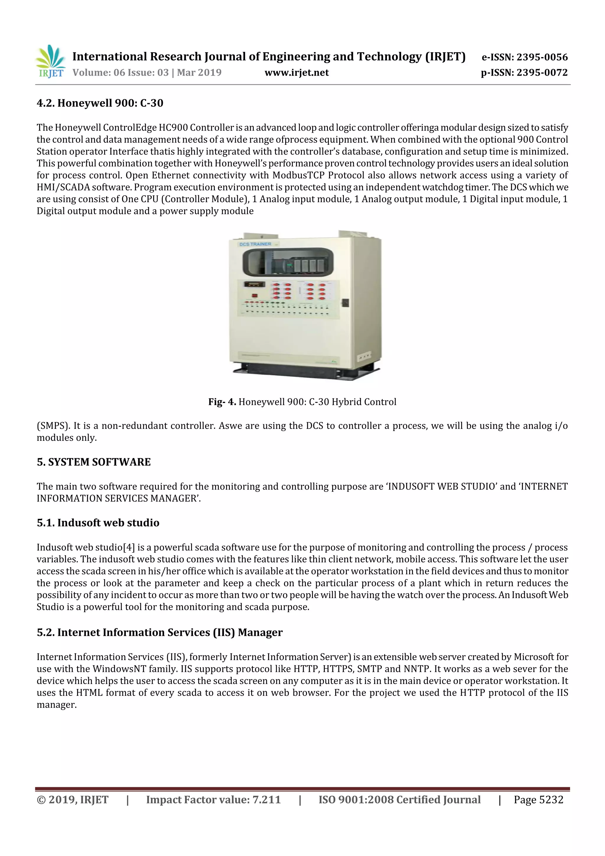 Irjet Design Of Scada Based Wireless Monitoring And Control Pdf Computing Technology