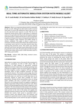 IRJET- Real Time Automatic Irrigation System with Mobile Alert | PDF