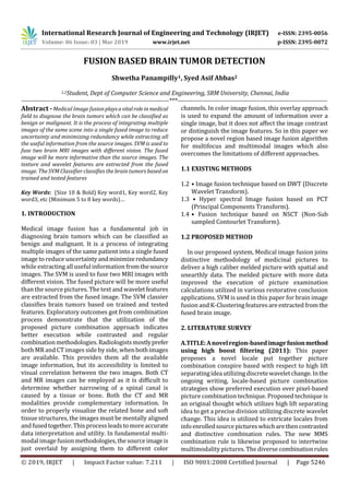 IRJET- Fusion based Brain Tumor Detection | PDF