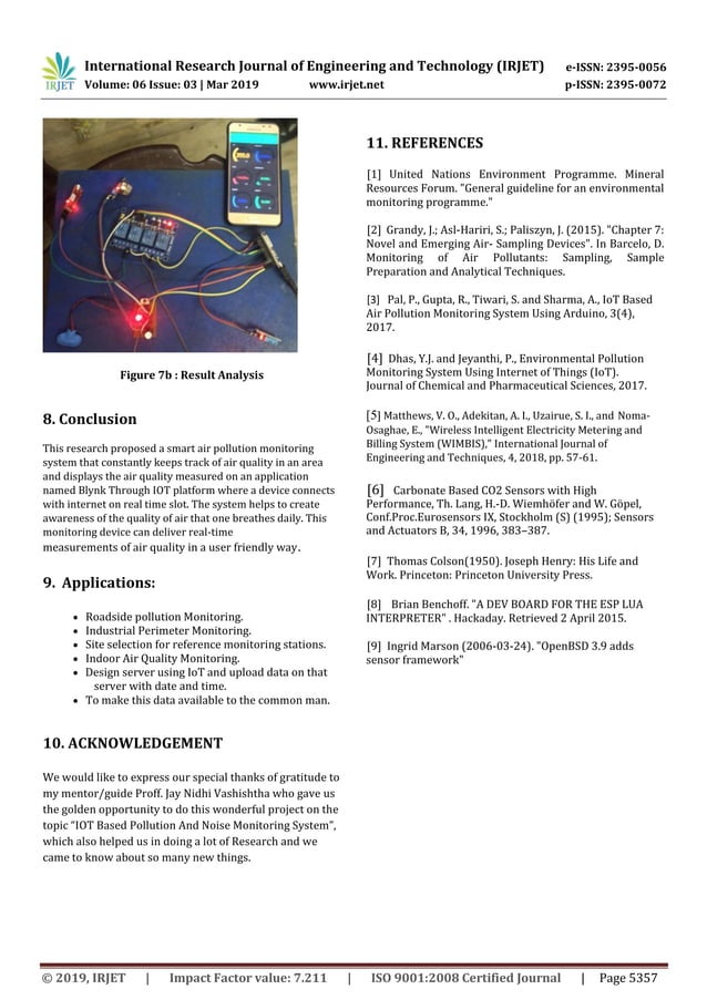 IRJET- IoT based Noise and Pollution Monitoring System | PDF