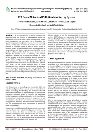 IRJET- IoT based Noise and Pollution Monitoring System | PDF