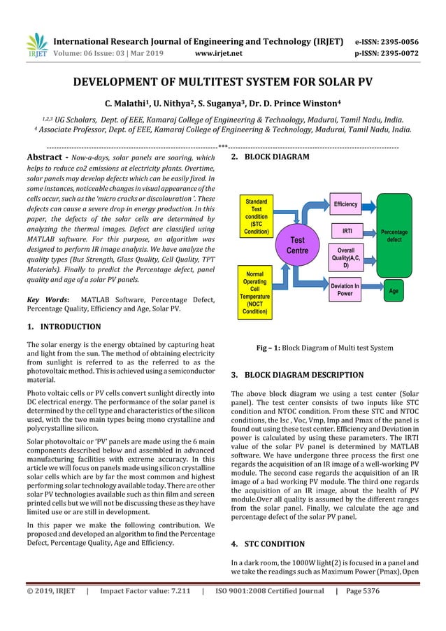 IRJET- Development of Multitest System for Solar PV | PDF