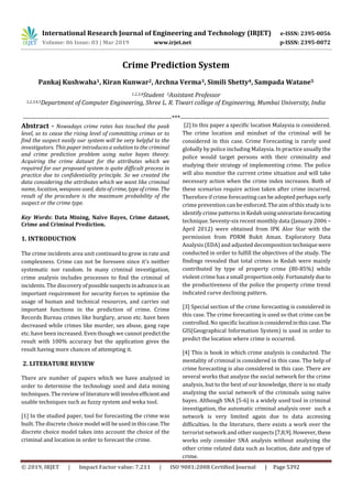 IRJET- Crime Prediction System | PDF