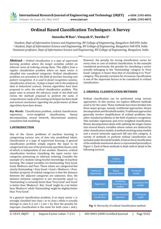 IRJET- Ordinal based Classification Techniques: A Survey | PDF