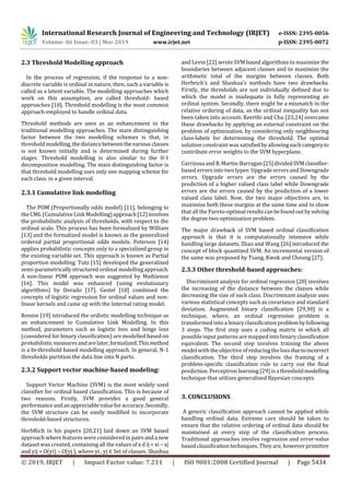 IRJET- Ordinal based Classification Techniques: A Survey | PDF