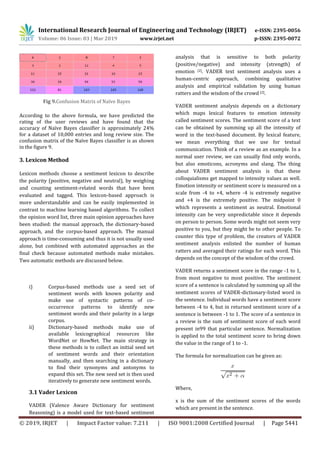 IRJET- Rating Prediction based on Textual Review: Machine Learning Approach, Lexicon Approach ...