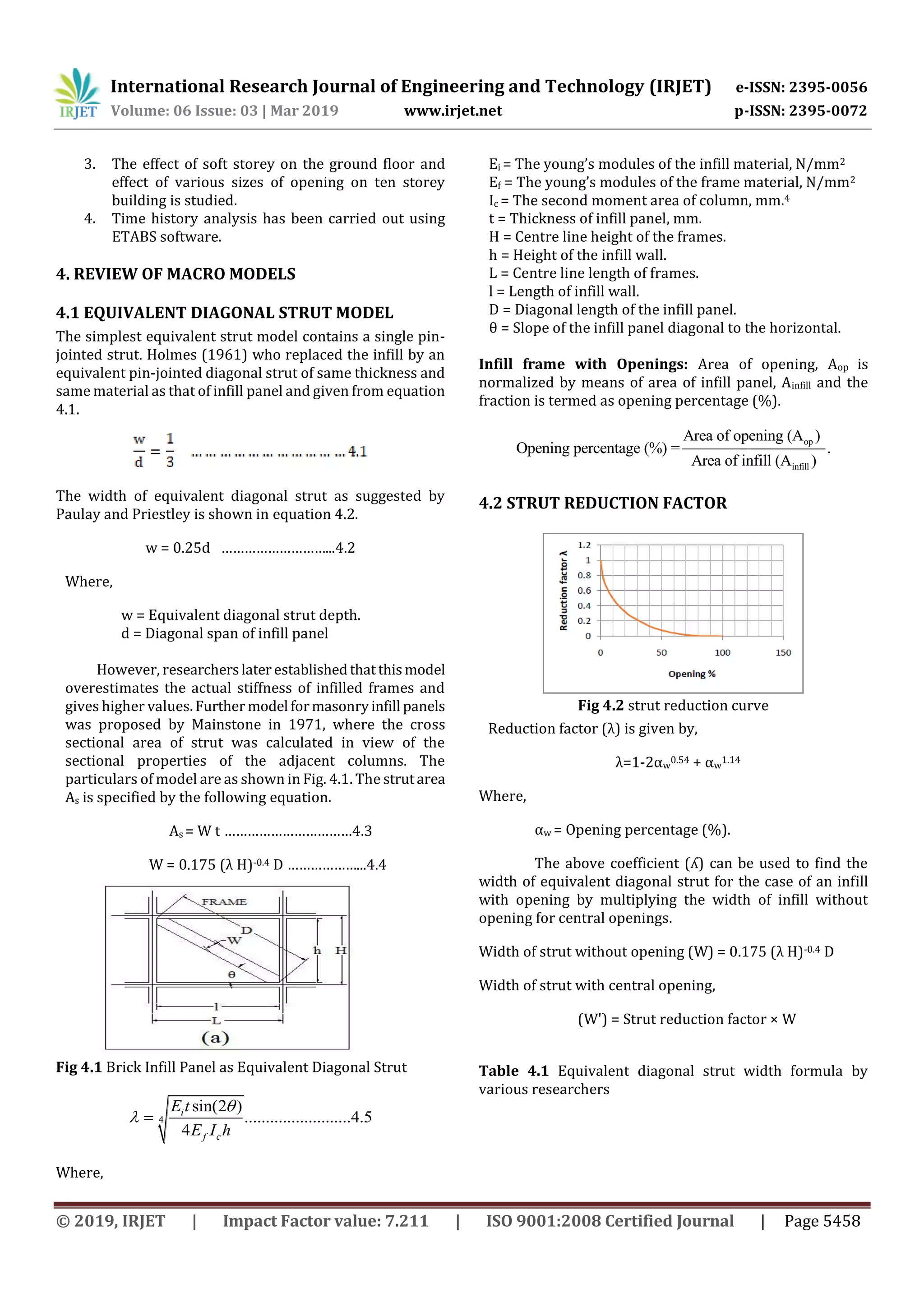IRJET- Time History Analysis of Masonry Infilled RC Frames with Soft ...