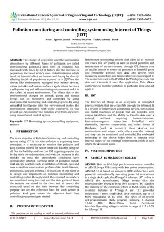 IRJET- Pollution Monitoring and Controlling System using Internet of Things (IoT) | PDF