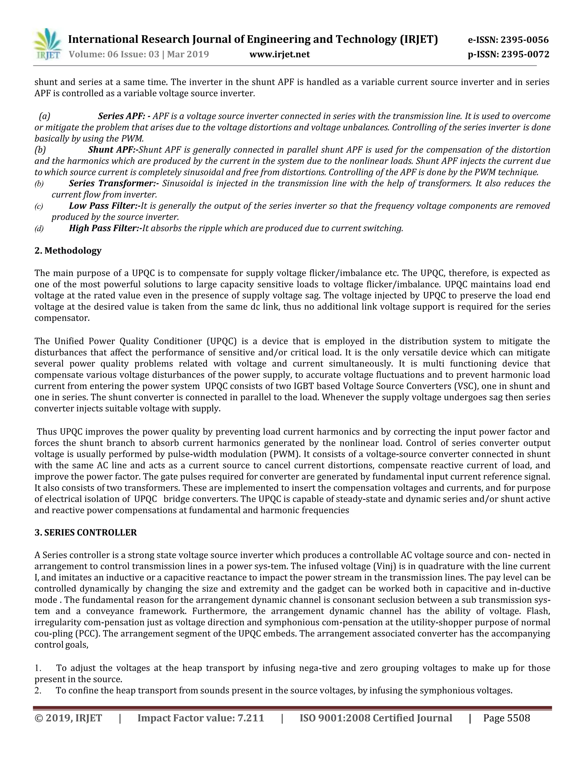 IRJET- UPQC System for Improved Control Method | PDF
