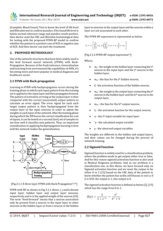 IRJET- Classification of Sickle Cell Disease using Feedforward Neural Network with Back ...