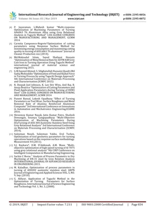 IRJET- Analysis of Cutting Process Parameter During Turning of EN 31 for Minimum Surface ...