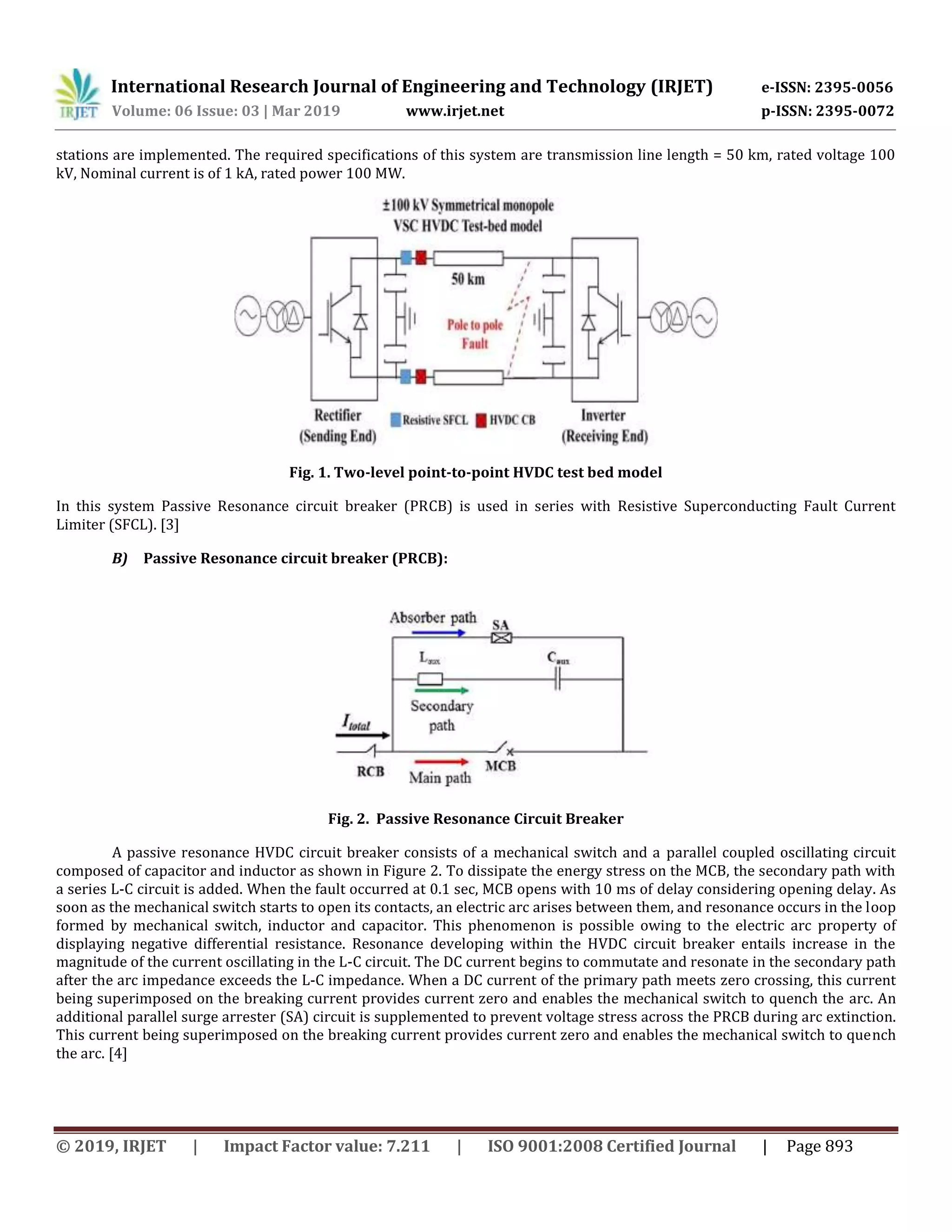 Irjet Impact Of Superconducting Fault Current Limiter On Passive Resonance Circuit Breaker
