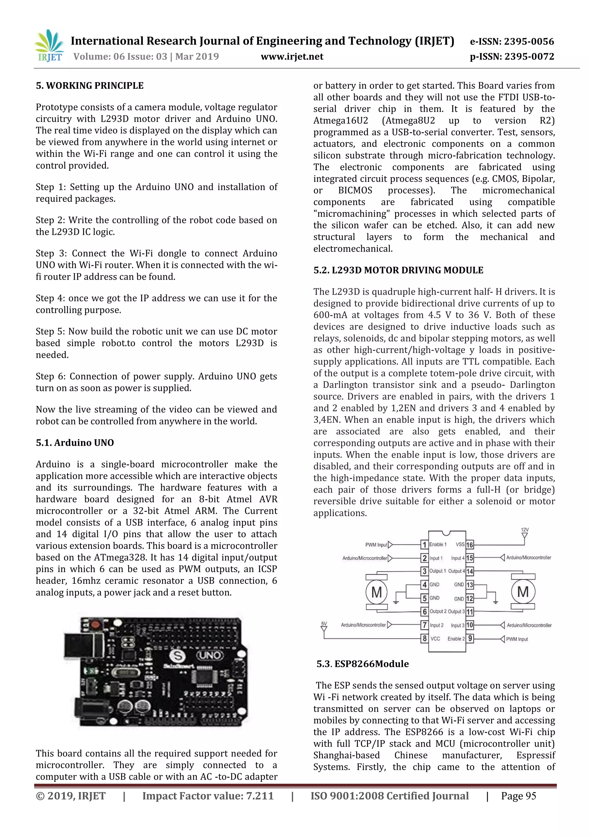 IRJET- Portable Surveillance Robot using IoT | PDF