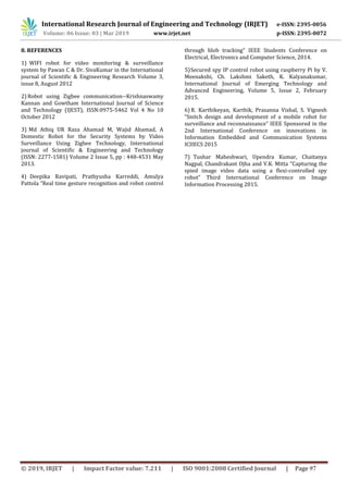 IRJET- Portable Surveillance Robot using IoT | PDF