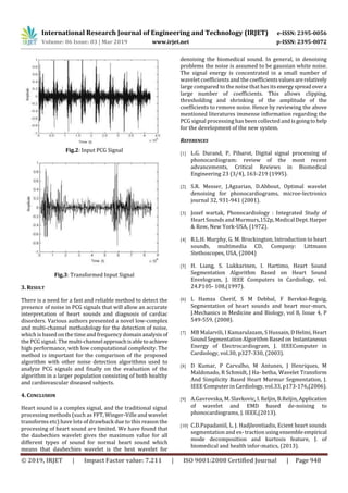 IRJET- Segmentation of PCG Signal: A Survey | PDF