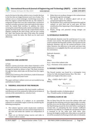 IRJET- Performance Analysis of Automobile Radiator | PDF