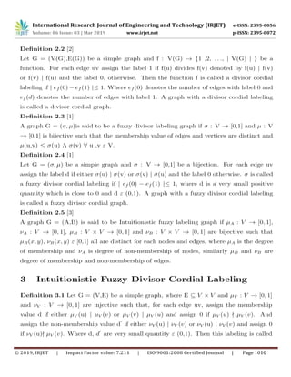 IRJET- Intuitionistic Fuzzy Divisor Cordial Graph | PDF