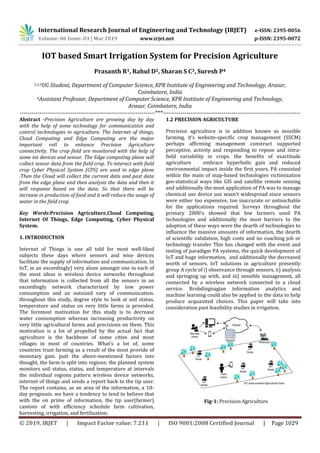 IRJET- IoT based Smart Irrigation System for Precision Agriculture | PDF