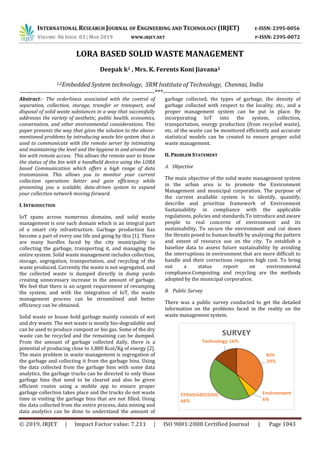 IRJET- LORA based Solid Waste Management | PDF