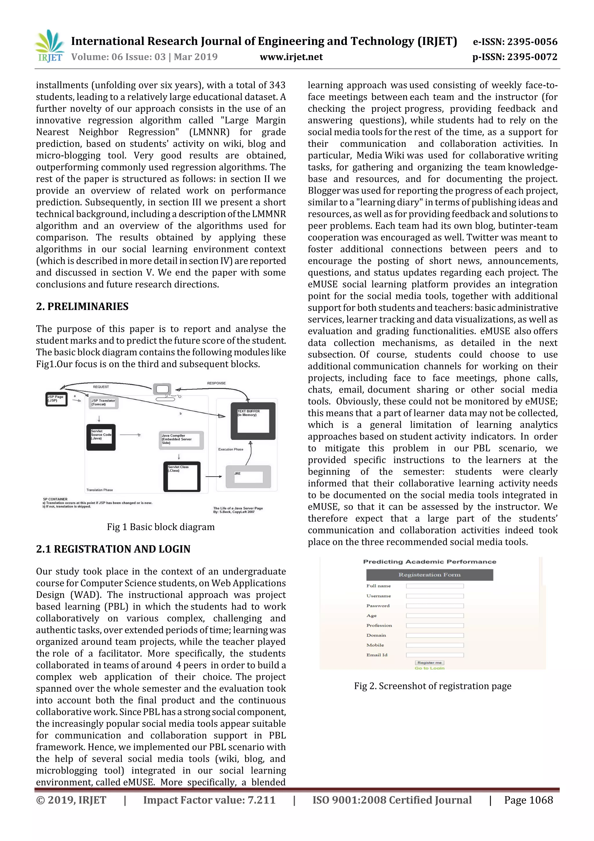 IRJET- Predicting Academic Performance based on Social Activities | PDF