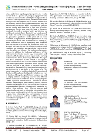 IRJET- Predicting Academic Performance based on Social Activities | PDF