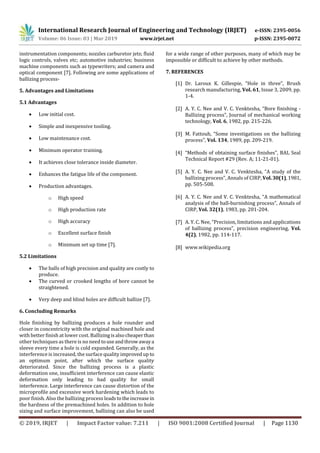 IRJET- Ballizing – The Latest Technology in Hole Finishing | PDF