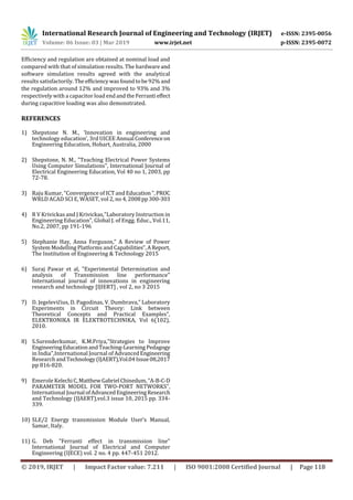 IRJET- Blended Learning Method for Medium Power Transmission Line Performance Study | PDF