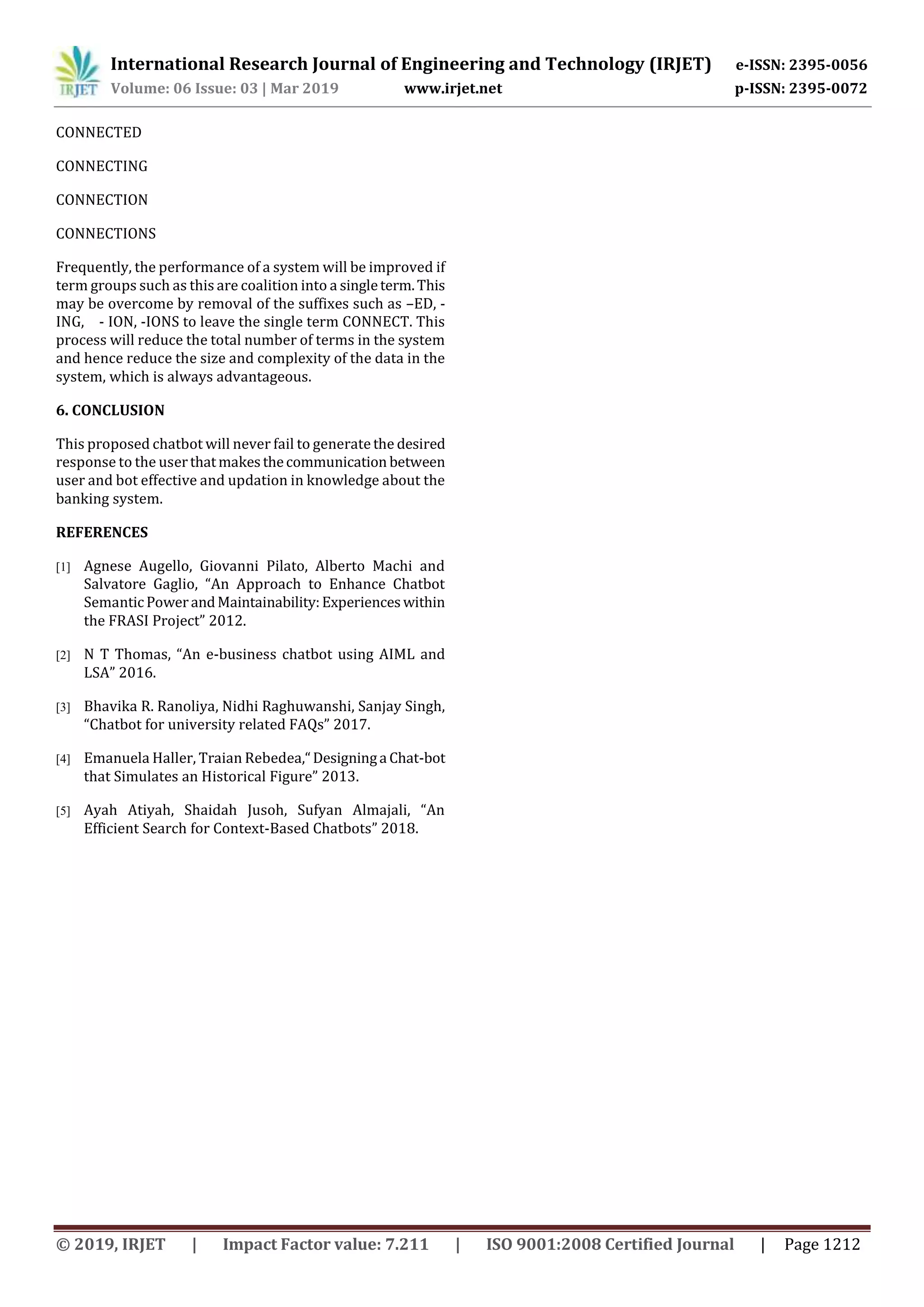 IRJET- An Intelligent Behaviour Shown by Chatbot System for Banking in ...