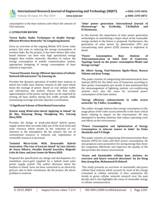 IRJET- Efficient Power Utilization in Communication Towers | PDF