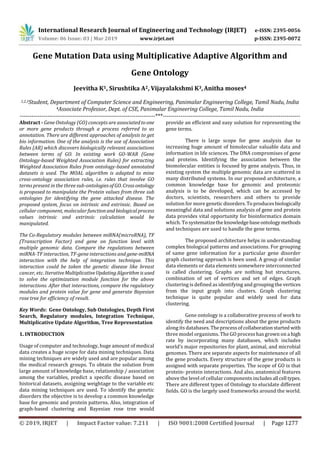 IRJET- Gene Mutation Data using Multiplicative Adaptive Algorithm and Gene Ontology | PDF ...