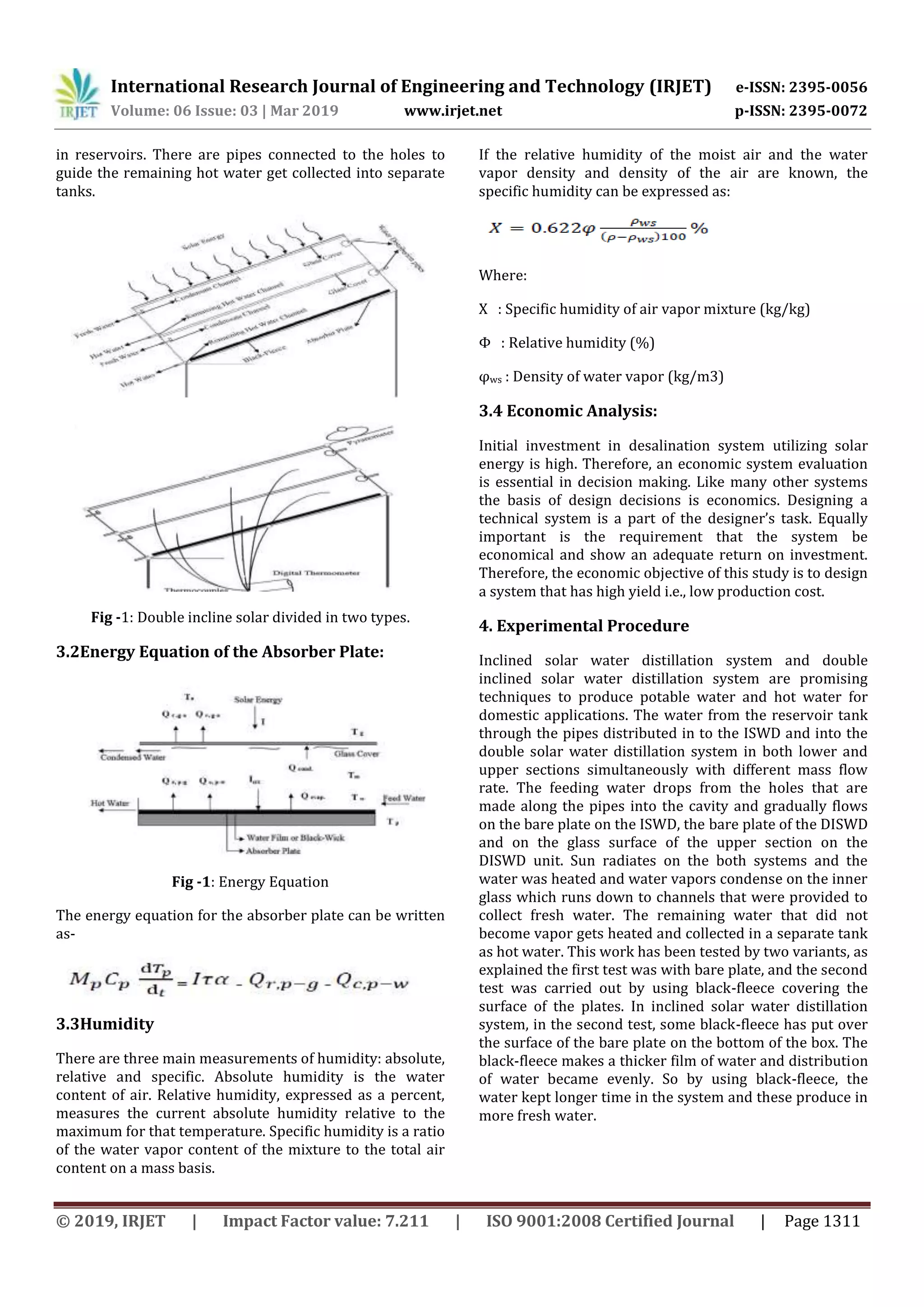 IRJET- Solar Water Distillation System by using Inclined Double Basin | PDF