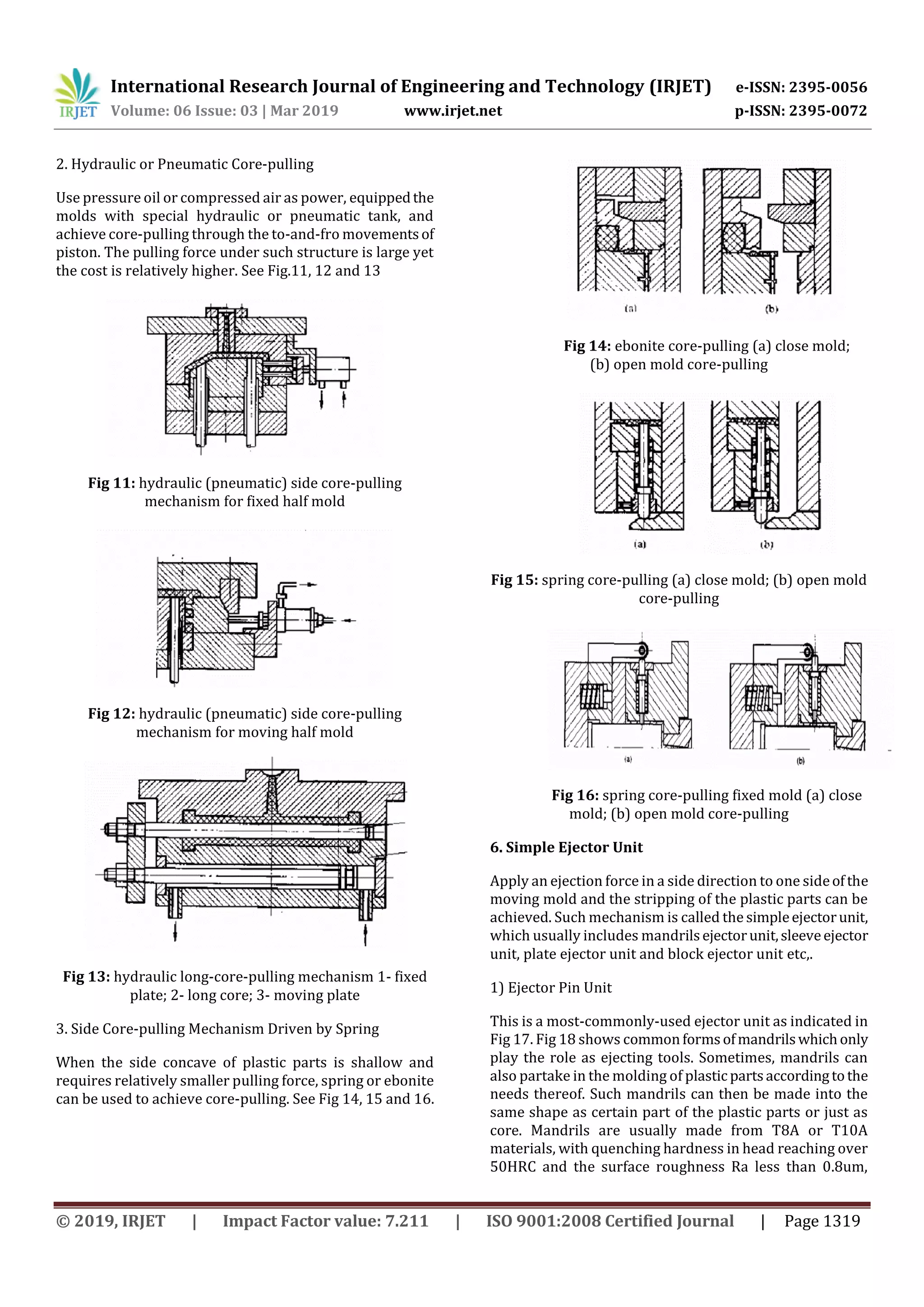 Irjet Tool Design For Injection Moulding With Basic Parameters Pdf