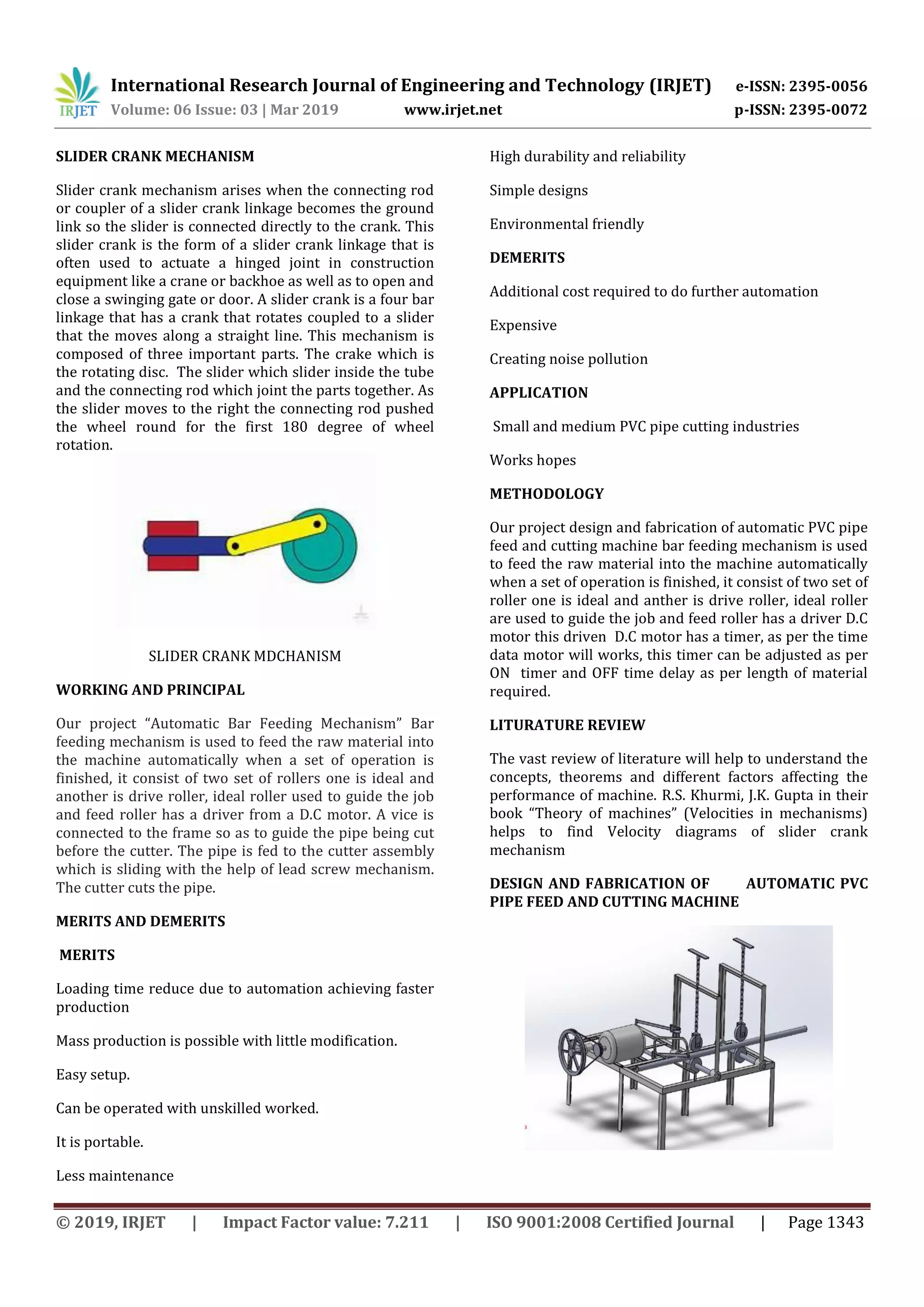 IRJET- Design and Fabrication of Automatic PVC Pipe Feed and Cutting ...