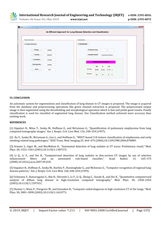IRJET- Performance Analysis of Lung Disease Detection and ...