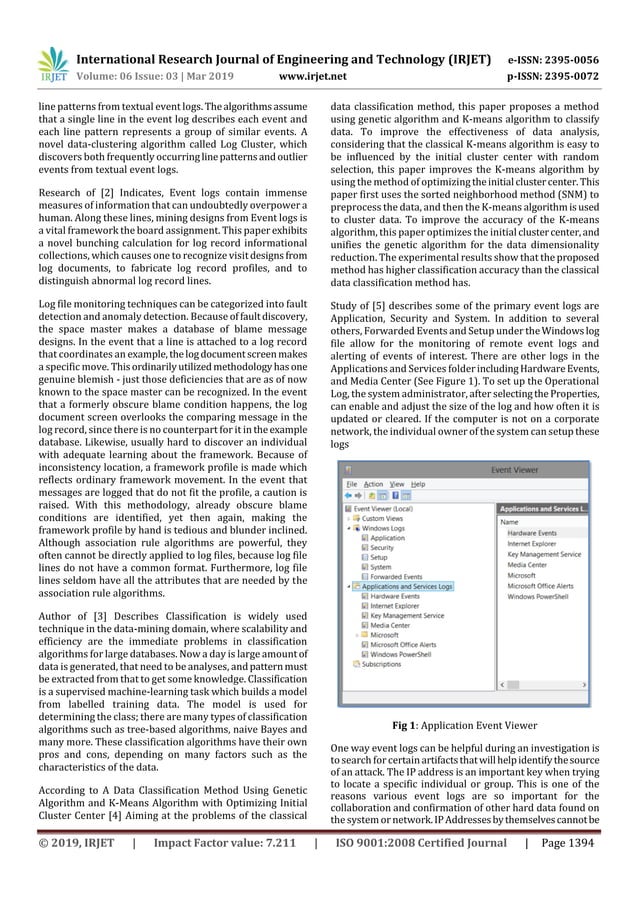 IRJET- A Detailed Analysis on Windows Event Log Viewer for Faster Root Cause Detection of Defect ...