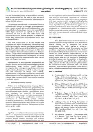 IRJET- Mental Workload Assessment using Rnn | PDF