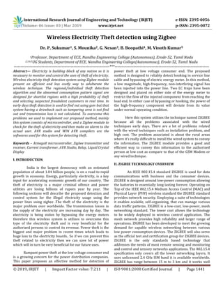 IRJET- Wireless Electricity Theft Detection using Zigbee | PDF