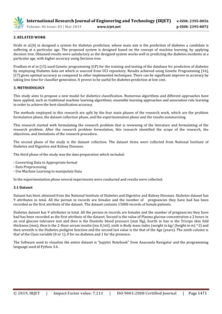IRJET- Diabetes Diagnosis using Machine Learning Algorithms | PDF ...