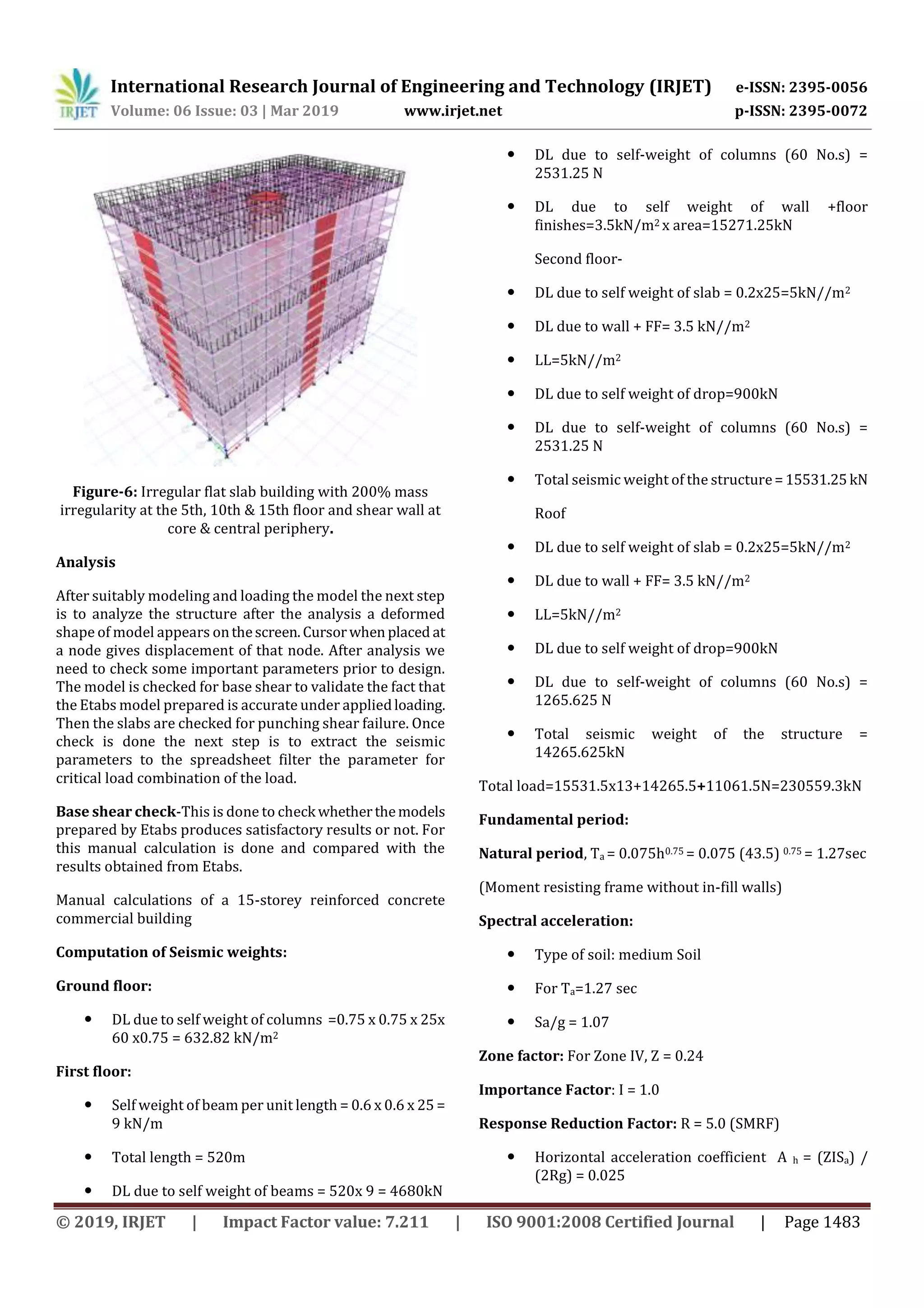 IRJET- Parametric Study on Seismic Behaviour of Multi-Storey Flat Slab Building Incorporated ...