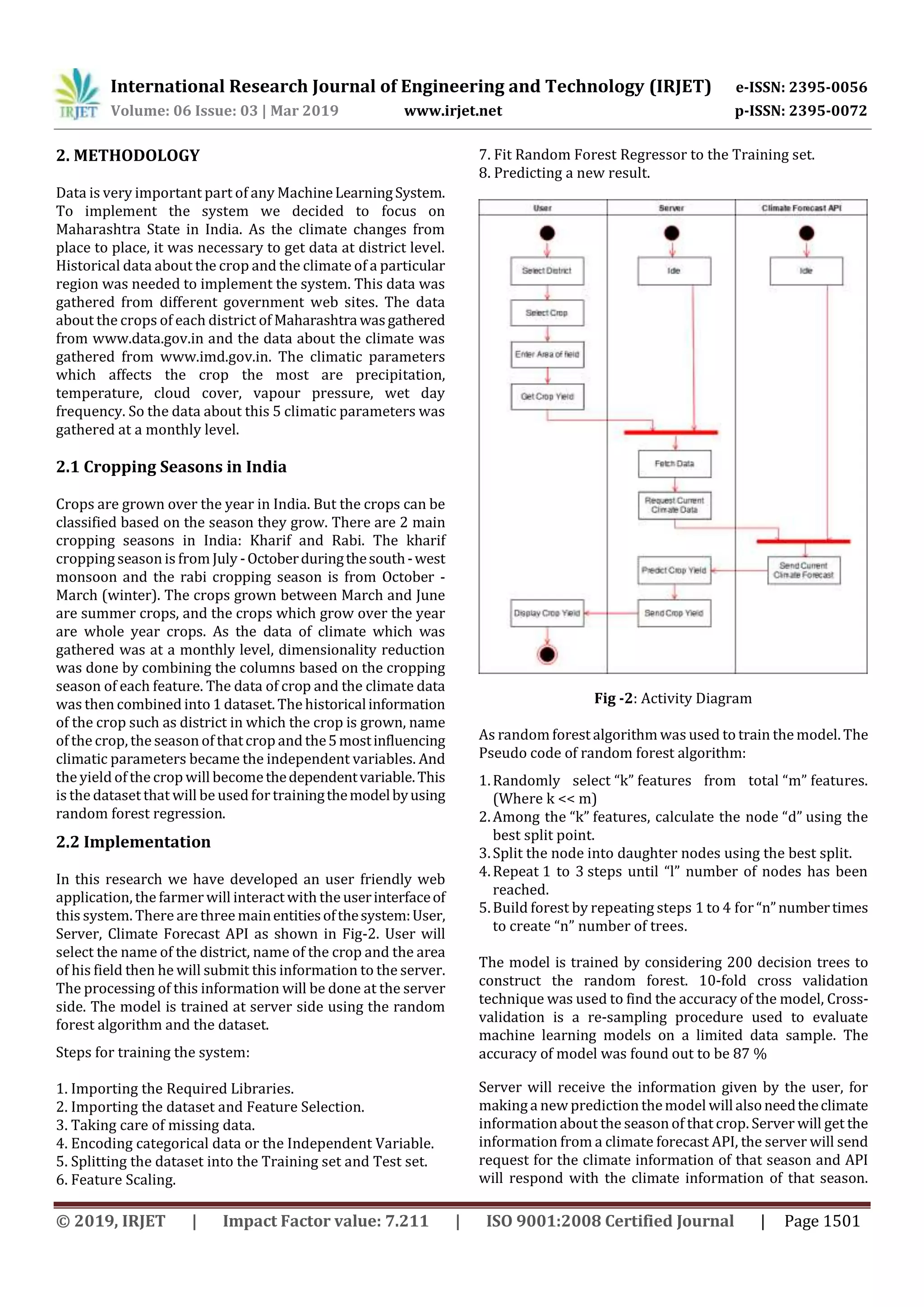 IRJET- Crop Yield Prediction based on Climatic Parameters | PDF | Agriculture | Industries
