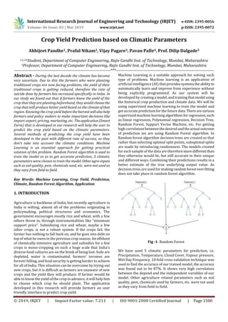 IRJET- Crop Yield Prediction based on Climatic Parameters | PDF | Agriculture | Industries