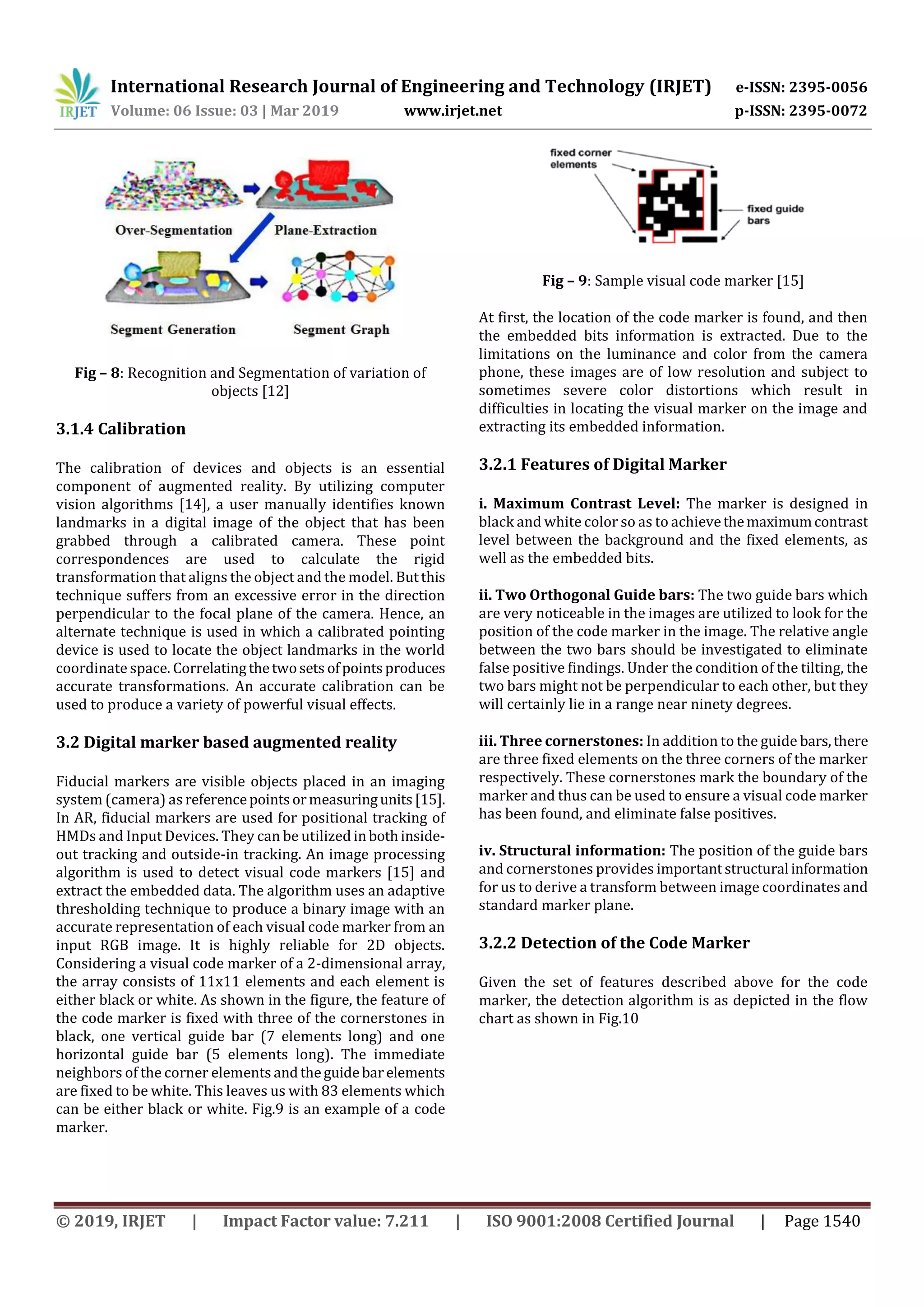 IRJET- Methodologies in Augmented Reality | PDF