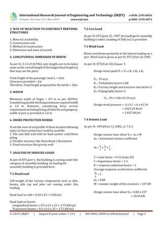IRJET- Analysis of Loads and Design of Passenger Boat Berthing ...